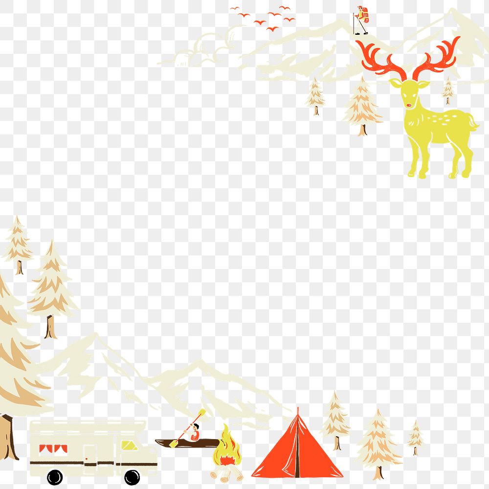 Camping trip png border tourist | Premium PNG - rawpixel