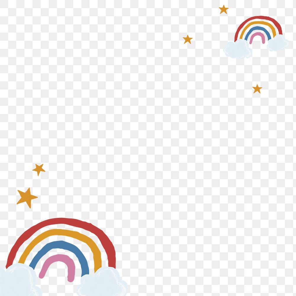 Cute rainbow frame png transparent | Premium PNG - rawpixel