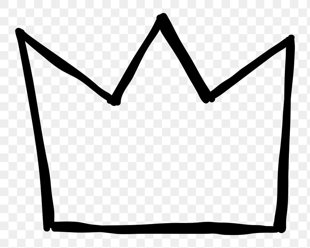 Minimal hand drawn crown transparent | Premium Icons Sticker - rawpixel