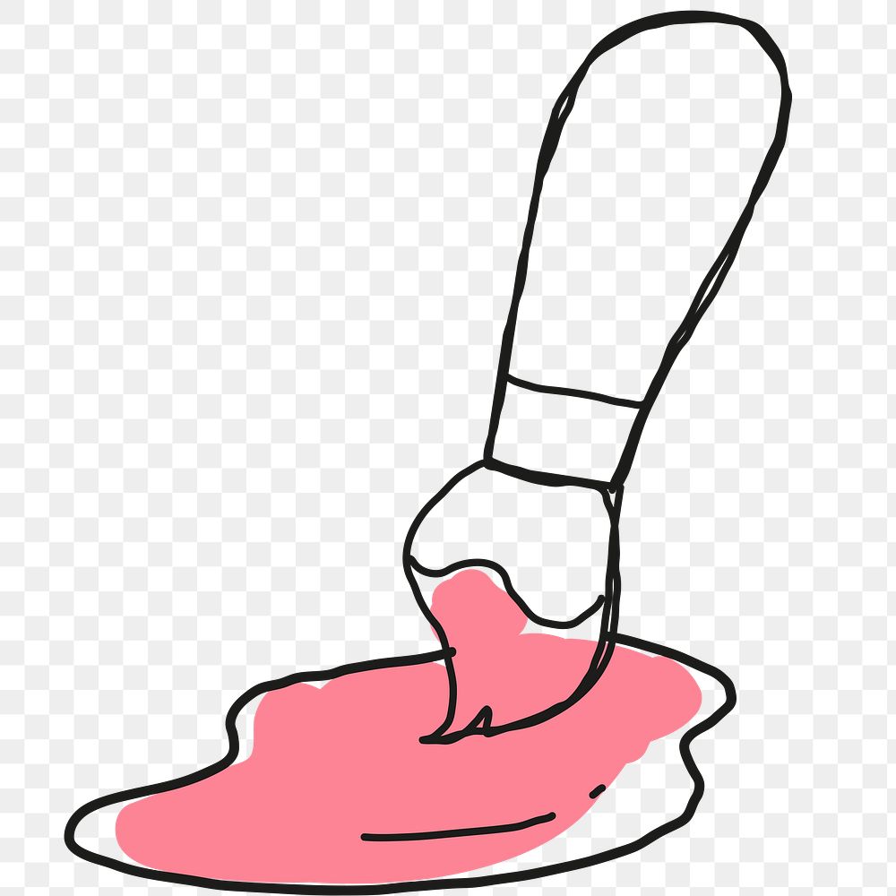 Pink paint brush transparent png | Premium PNG Sticker - rawpixel