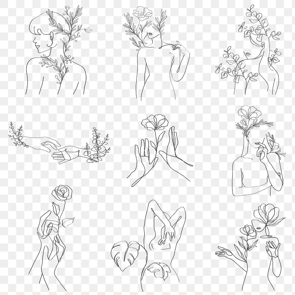 Feminine png woman and flowers | Premium PNG - rawpixel