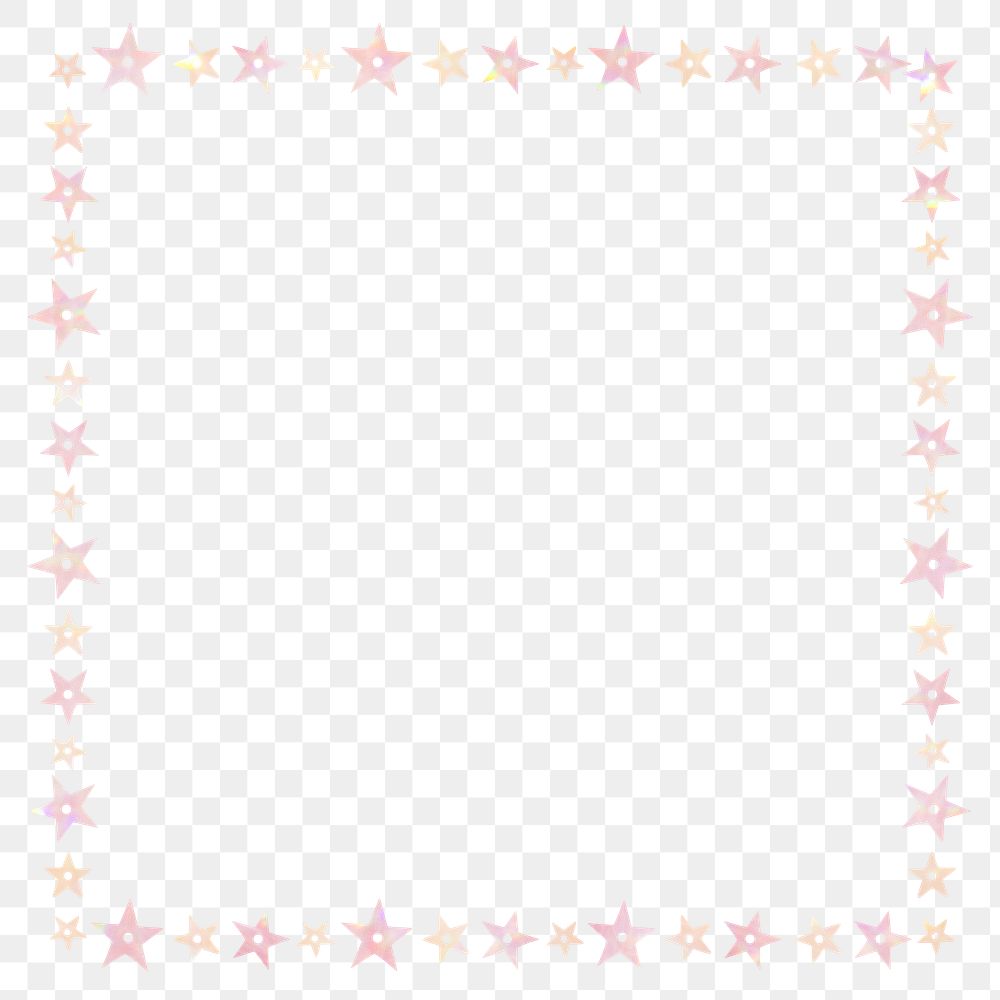 Gold sparkling star square border | Free PNG - rawpixel