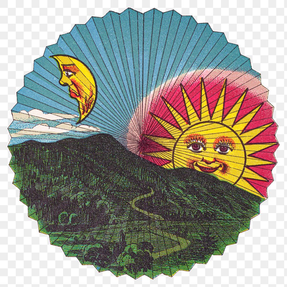 Smiling celestial sun rise and | Premium PNG Sticker - rawpixel