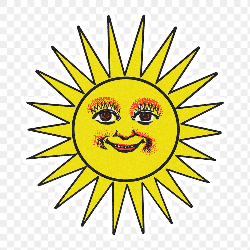 Celestial sun face with ray | Free PNG Sticker - rawpixel