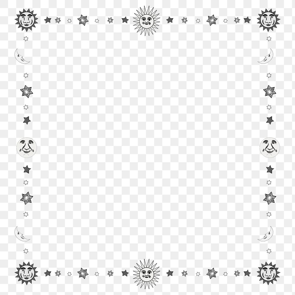Vintage celestial frame design element | Free PNG - rawpixel