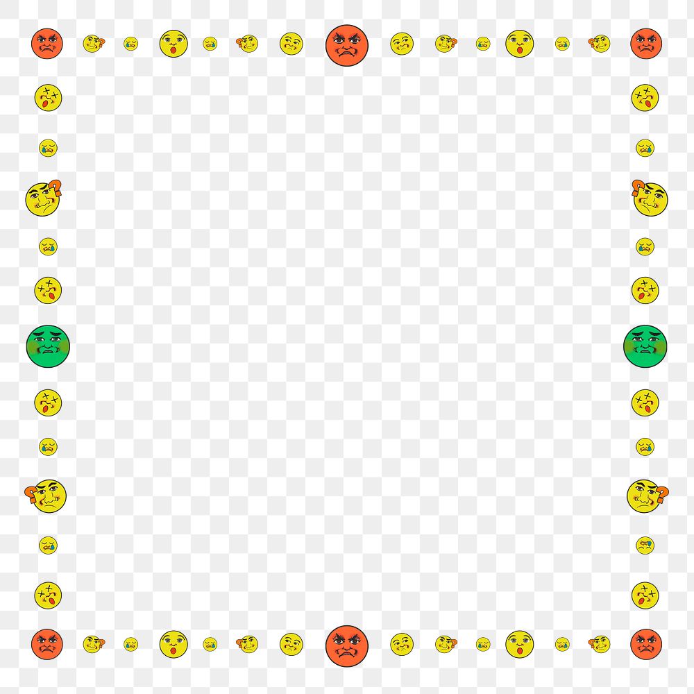 Vintage emoji frame design element | Free PNG - rawpixel