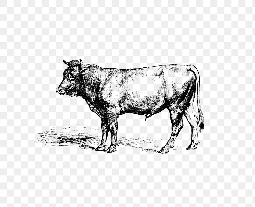 PNG Drawing bull, transparent background | Free PNG Sticker - rawpixel