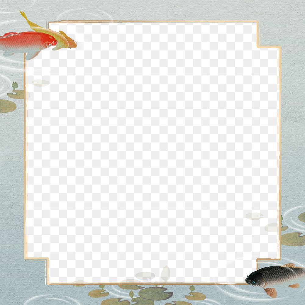 Koi fish frame design element | Free PNG - rawpixel