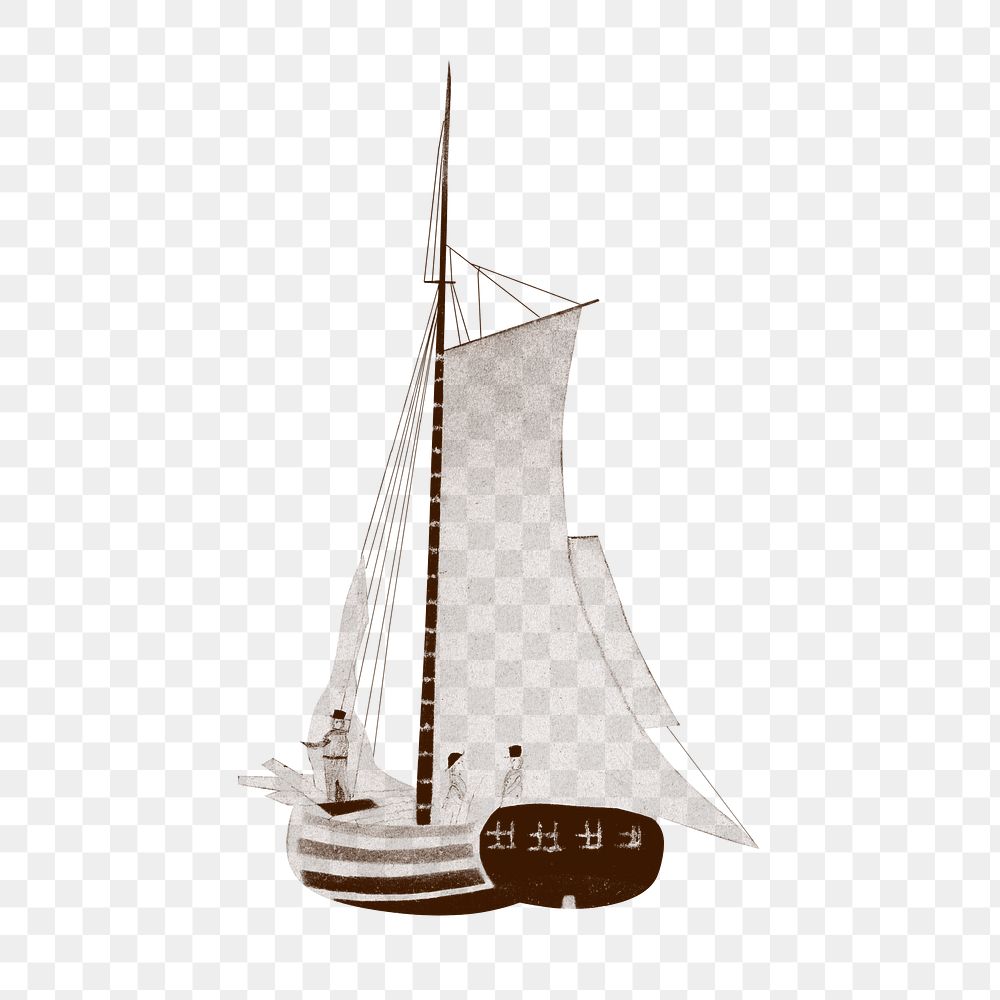A sailboat vintage illustration transparent | Premium PNG Sticker ...