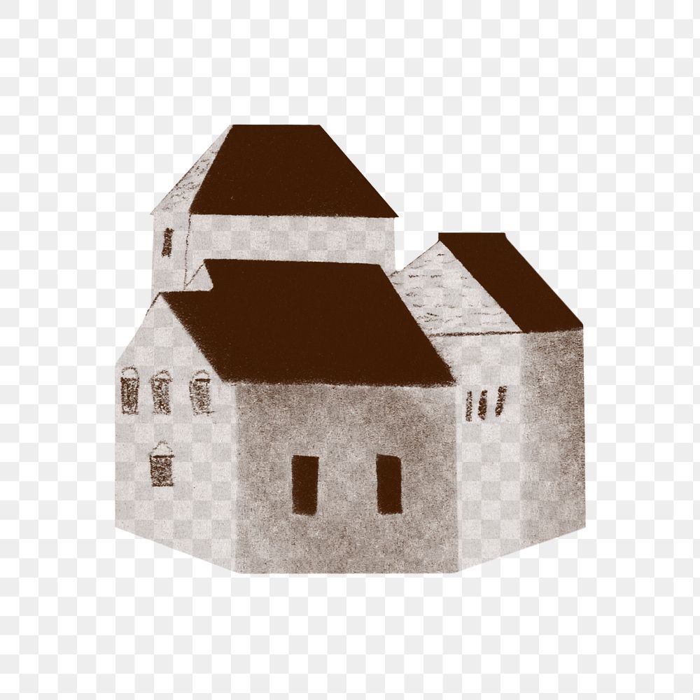 An old building vintage illustration | Premium PNG Sticker - rawpixel