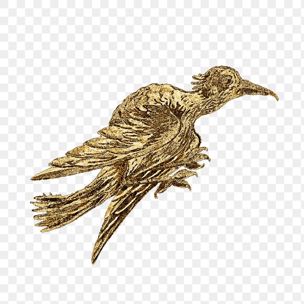 Vintage gold bird design element | Premium PNG Sticker - rawpixel