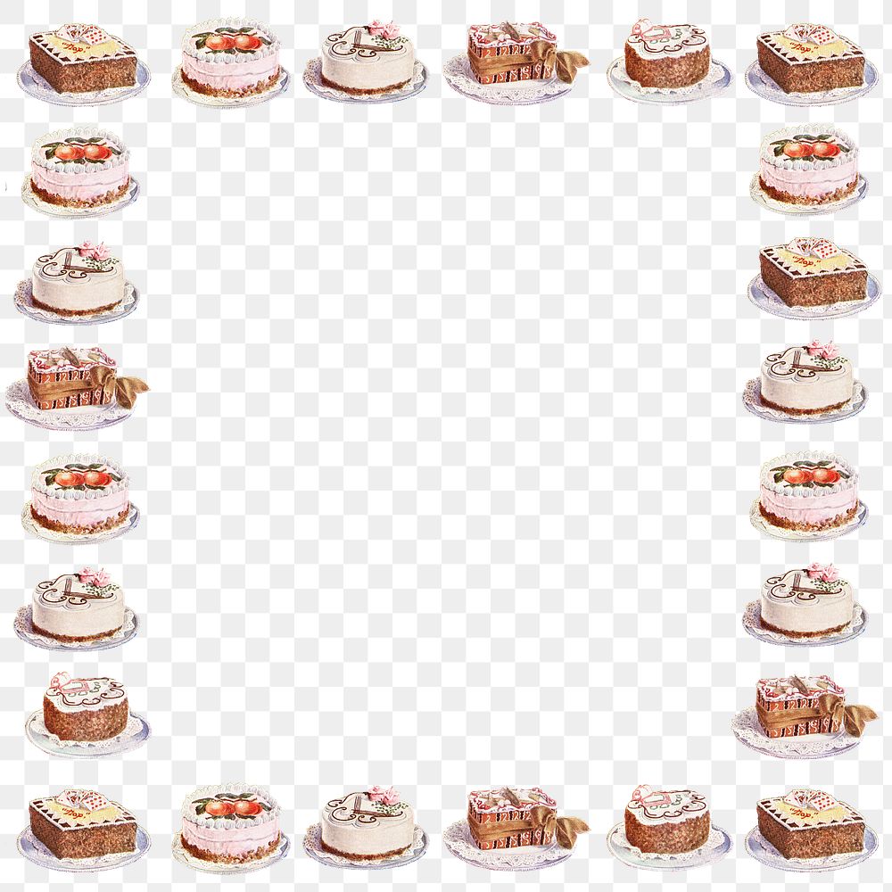 Fancy cakes frame design element | Free PNG - rawpixel