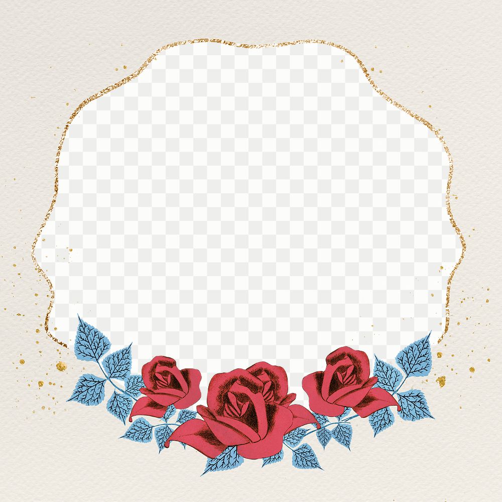 Vintage red roses frame png | Free PNG - rawpixel