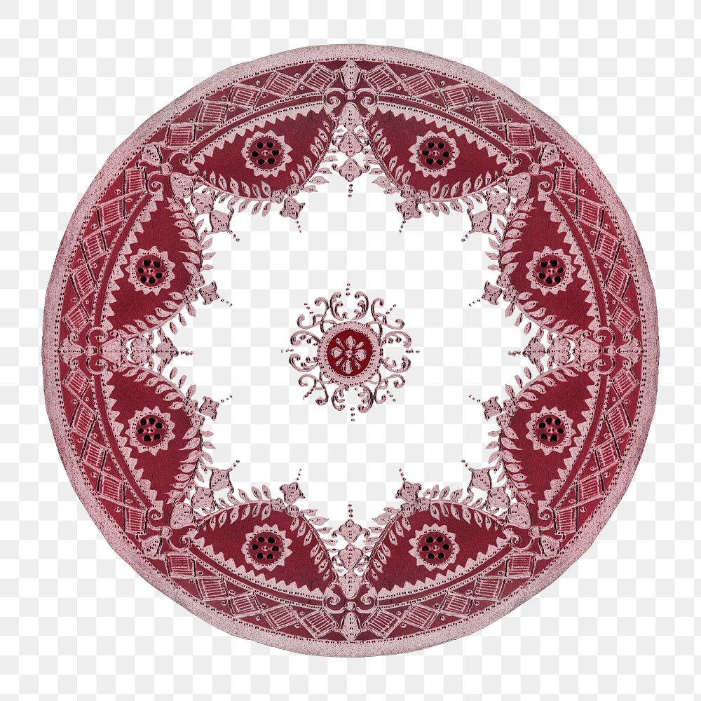 Vintage png red mandala pattern | Premium PNG Sticker - rawpixel