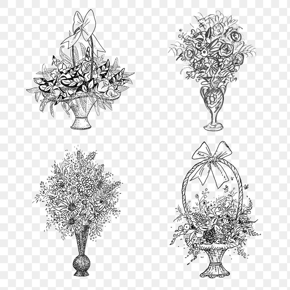 Flowers png design element set | Premium PNG - rawpixel