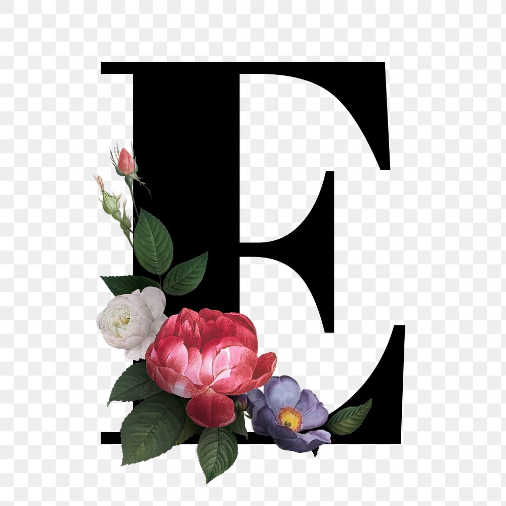 Classic and elegant floral alphabet | Premium PNG Sticker - rawpixel