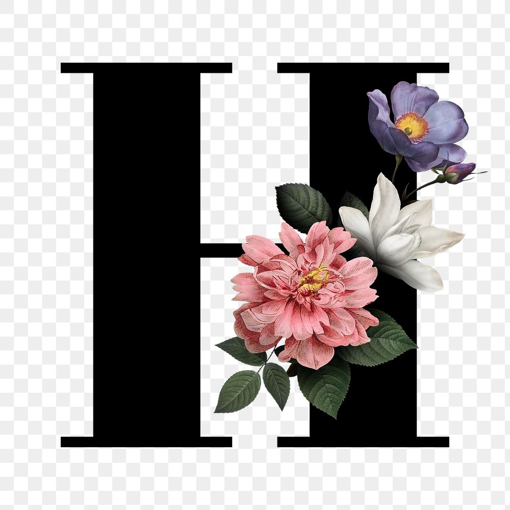 Classic and elegant floral alphabet | Premium PNG Sticker - rawpixel