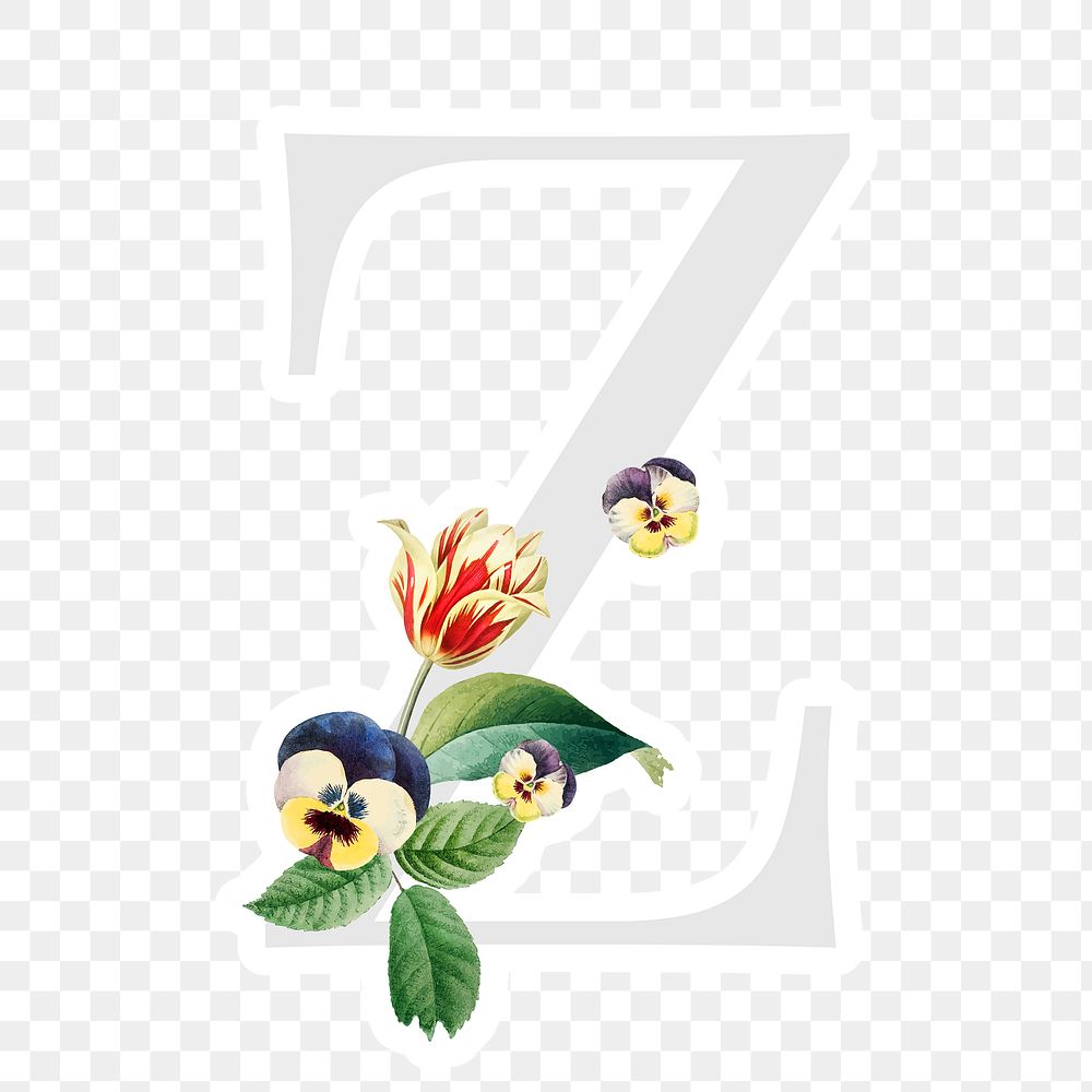 Flower decorated capital letter Z | Free PNG Sticker - rawpixel