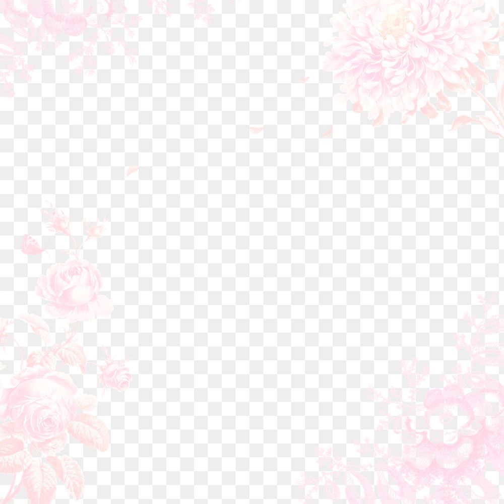 Vintage pink floral frame design | Free PNG - rawpixel