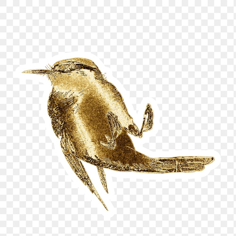 Golden songbird sticker design element | Free PNG Sticker - rawpixel