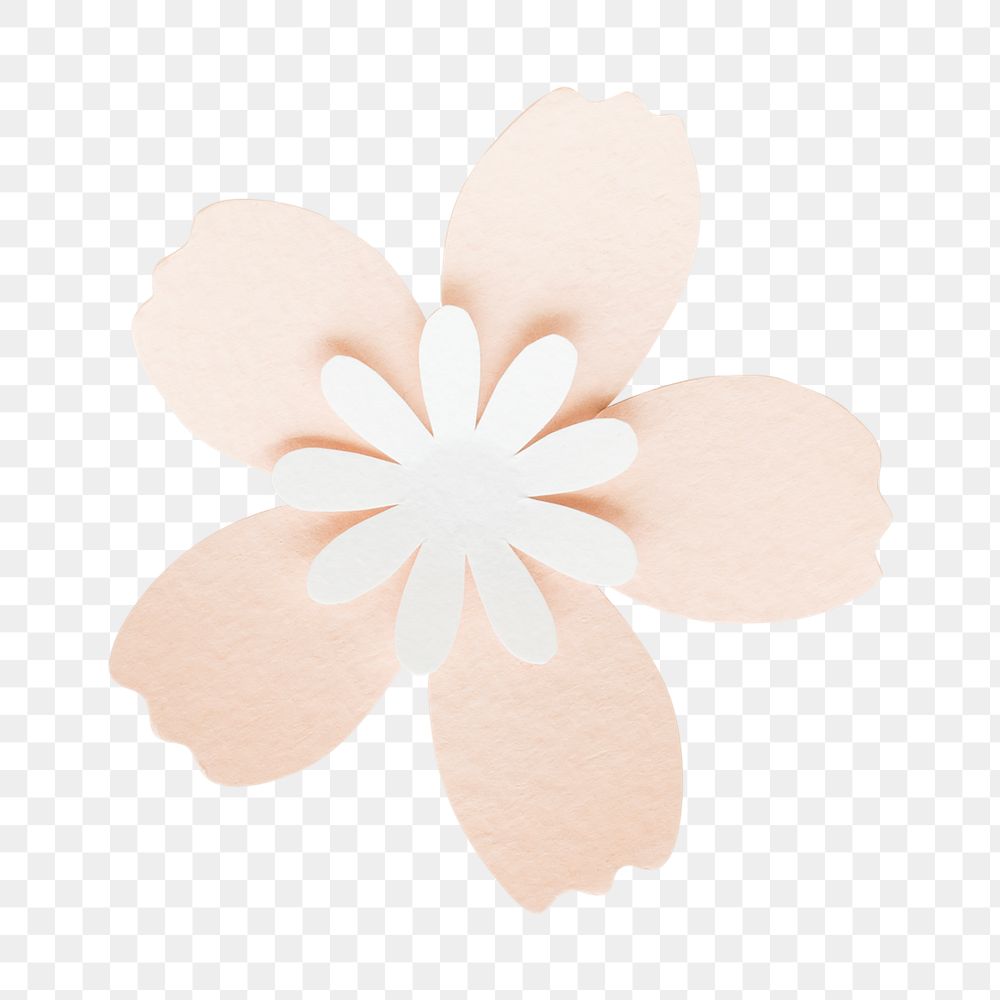 Light pink flower paper craft | Premium PNG Sticker - rawpixel