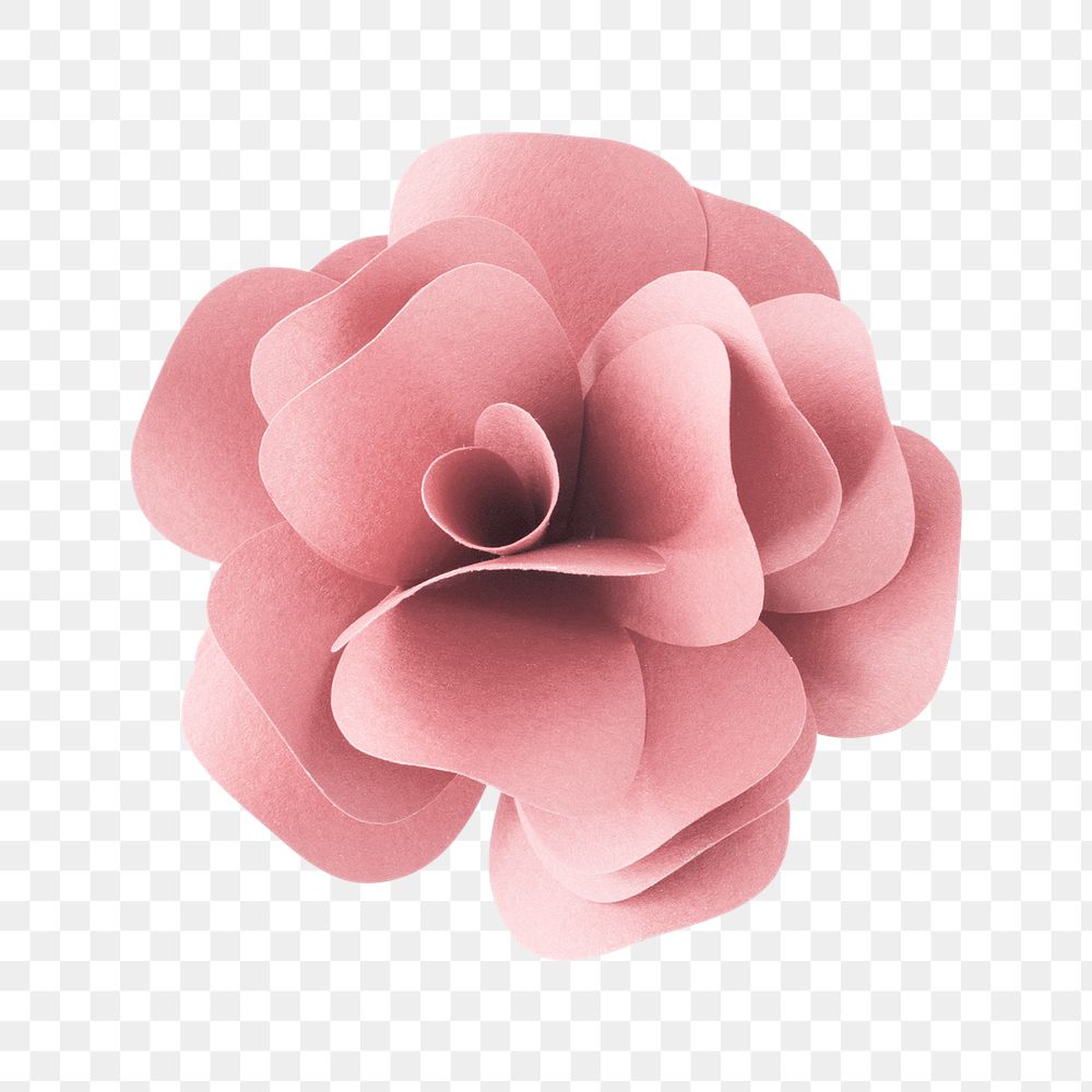 Pink rose paper craft transparent | Premium PNG Sticker - rawpixel