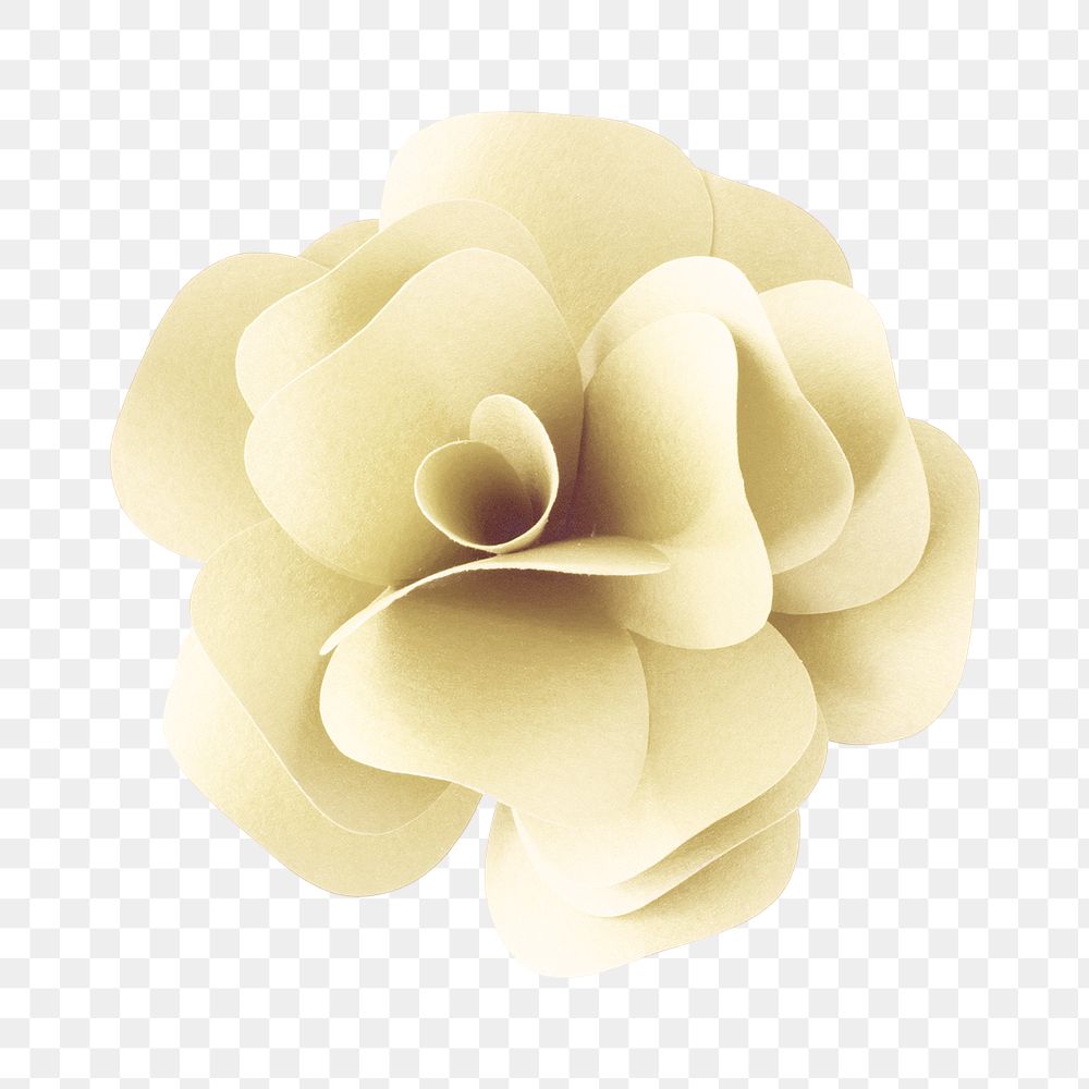 Yellow rose paper craft transparent | Free PNG Sticker - rawpixel