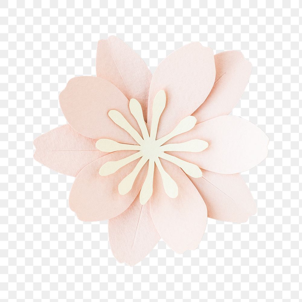 Light pink flower paper craft | Free PNG Sticker - rawpixel