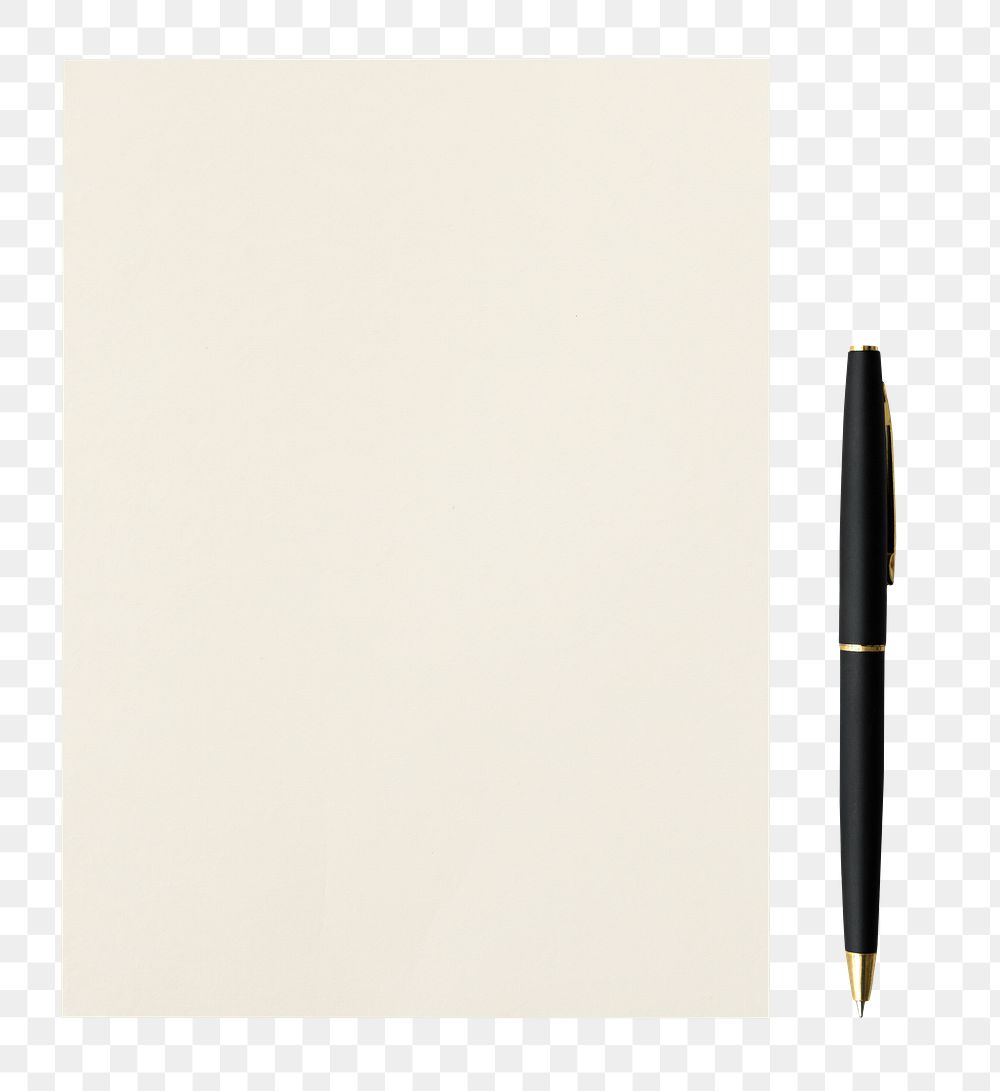 White paper and pen set | Free PNG Sticker - rawpixel