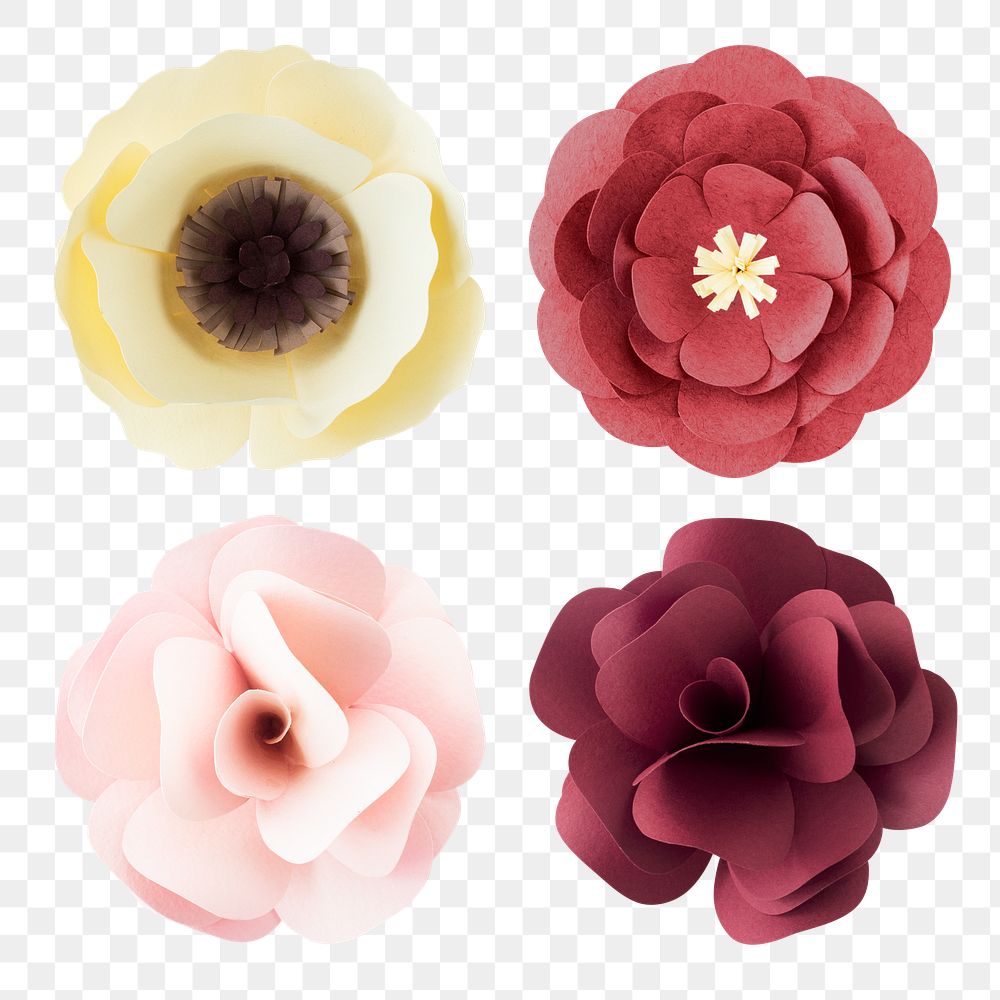 Papercraft flower png set | Premium PNG - rawpixel