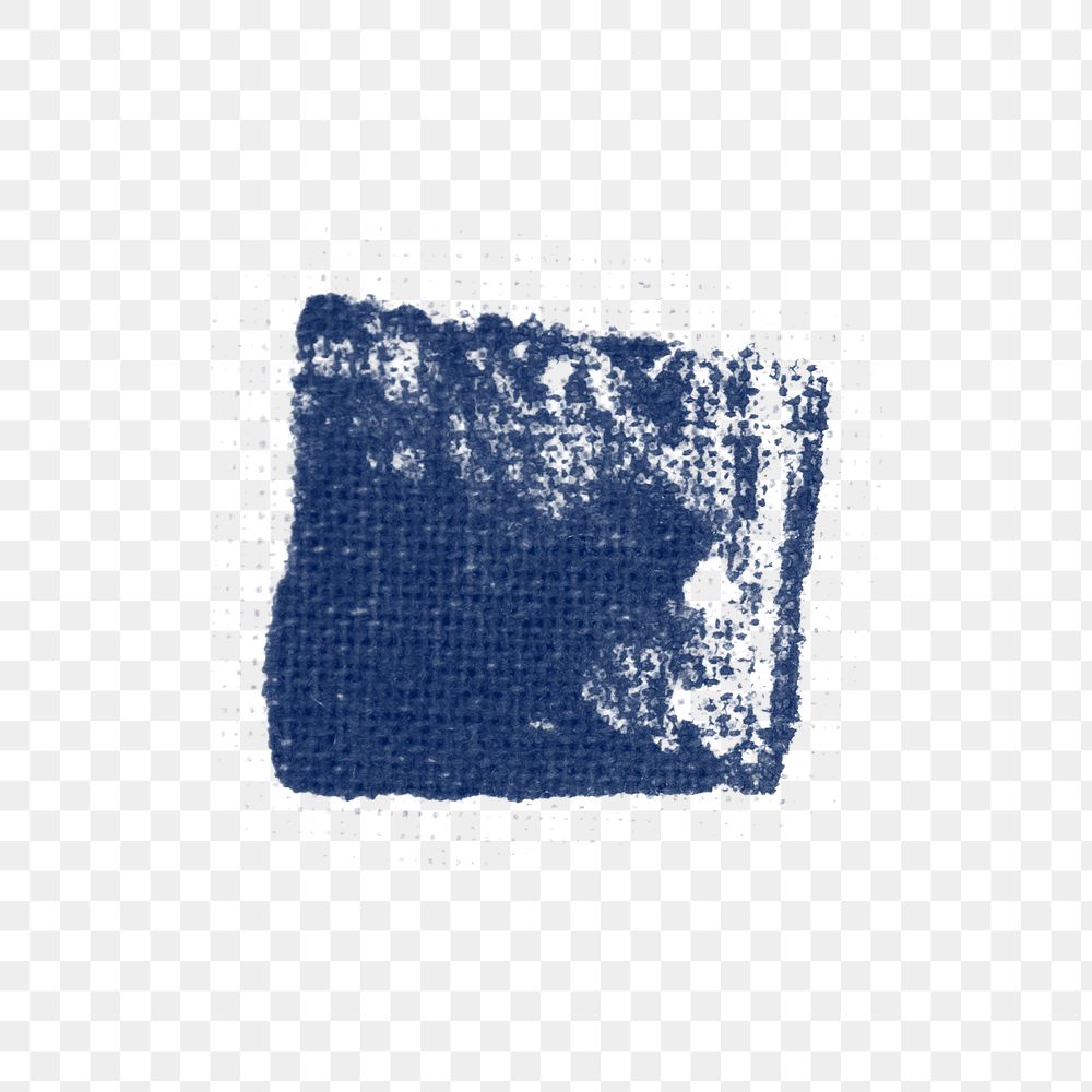 Blue block print png in uneven | Free PNG Sticker - rawpixel