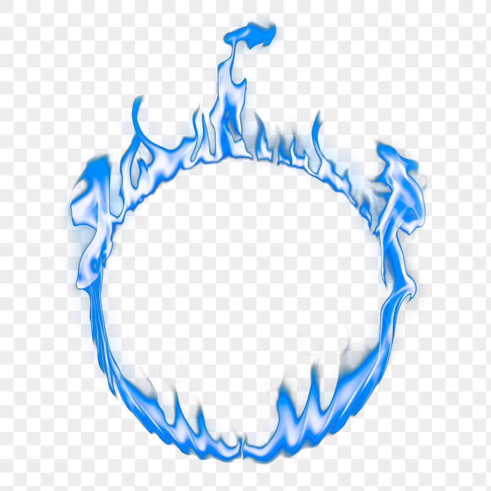 Flame png frame, blue circle | Premium PNG - rawpixel