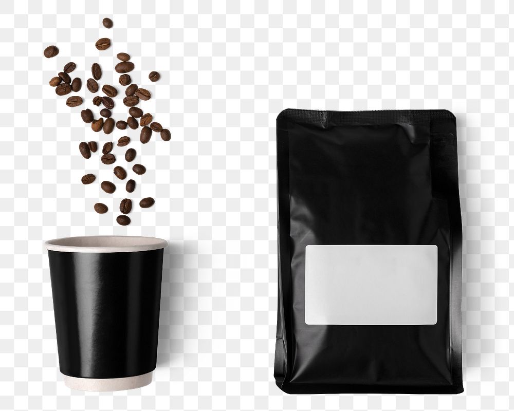 Coffee bag png, paper cup | Premium PNG Sticker - rawpixel