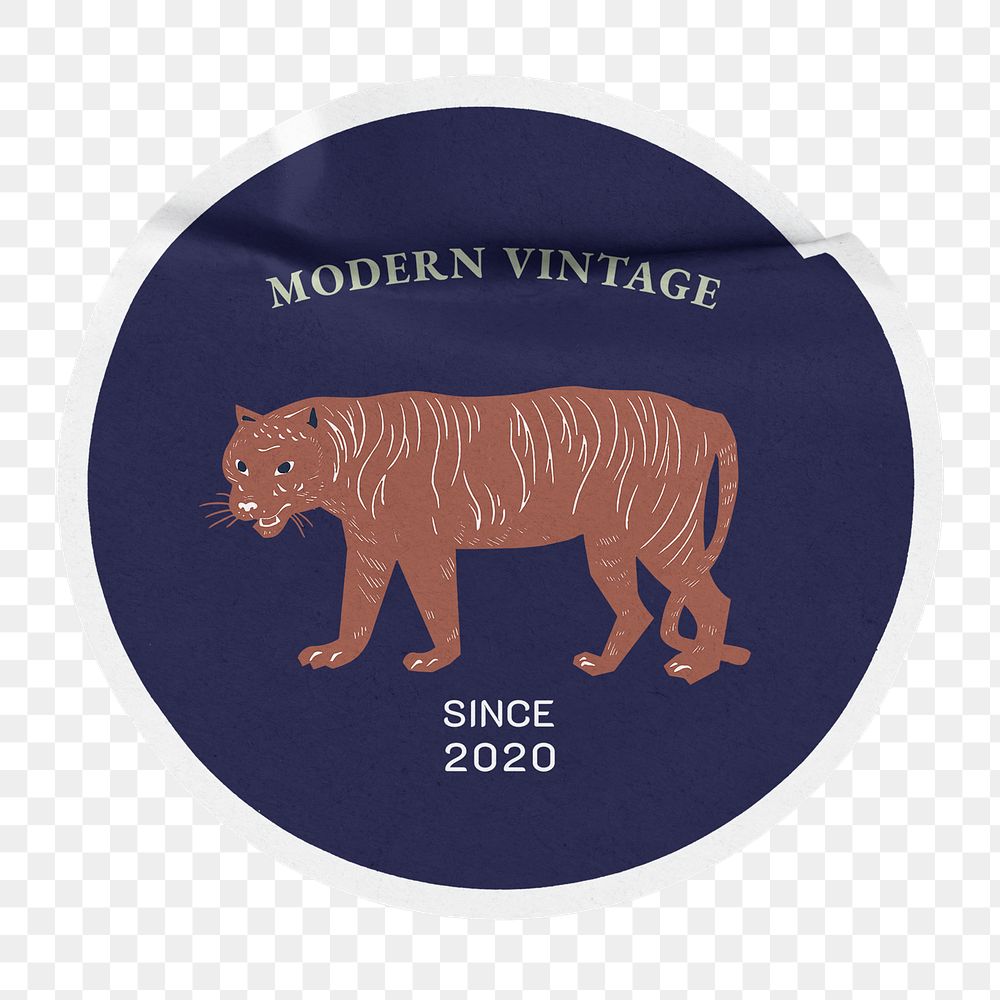 Vintage sticker png, blue round | Premium PNG Sticker - rawpixel