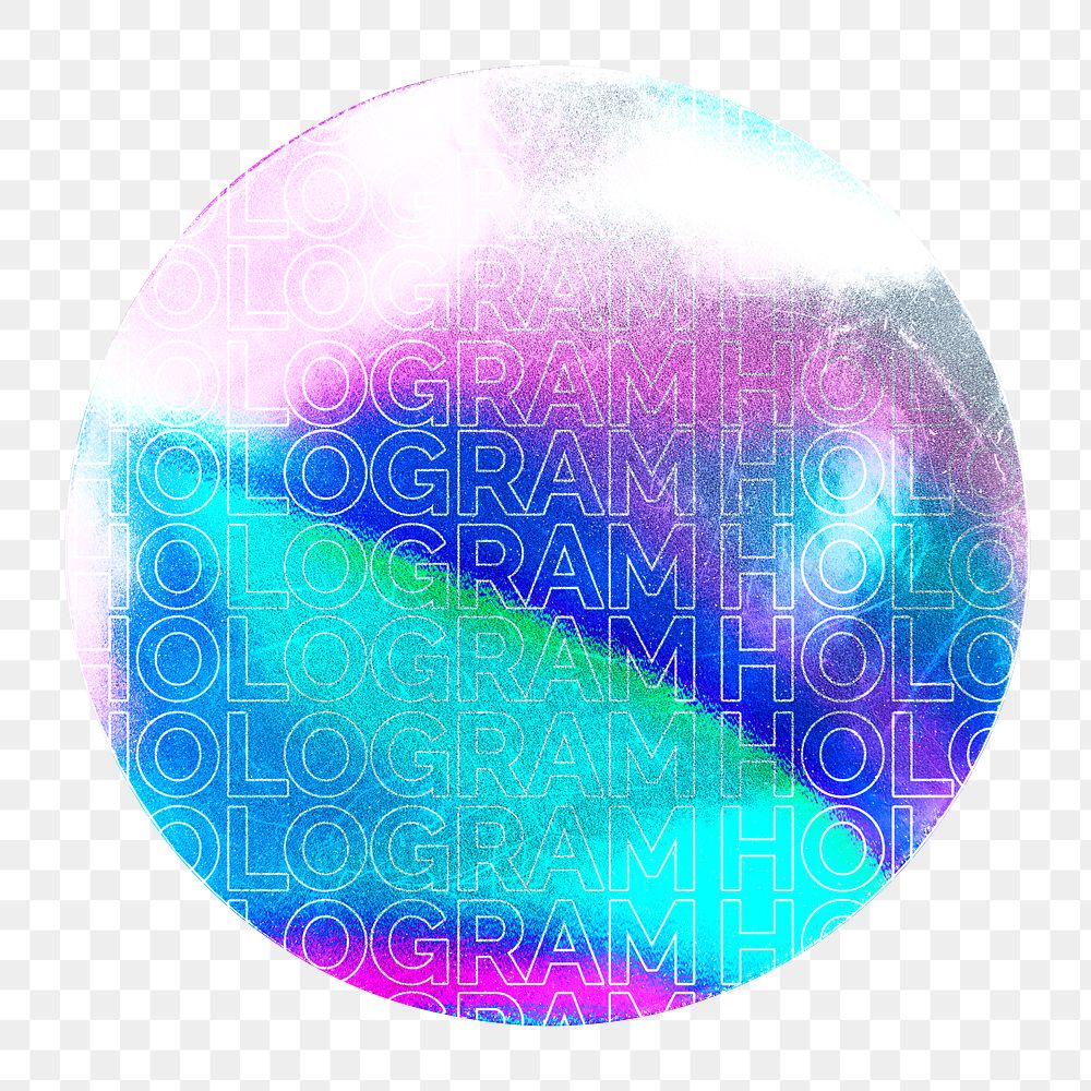 Holographic sticker png, blank round | Premium PNG Sticker - rawpixel