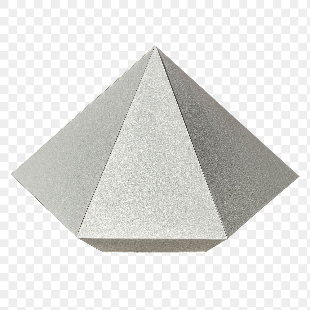 3D silver diamond shaped paper | Free PNG Sticker - rawpixel