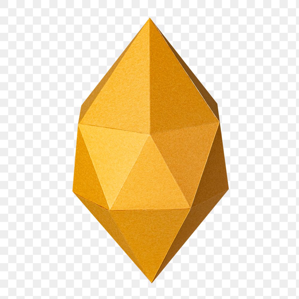 3D golden octahedral polyhedron shaped | Free PNG Sticker - rawpixel