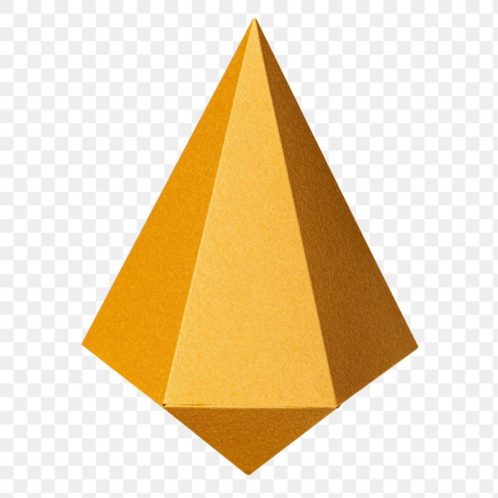 3D golden asymmetric hexagonal bipyramid | Free PNG Sticker - rawpixel
