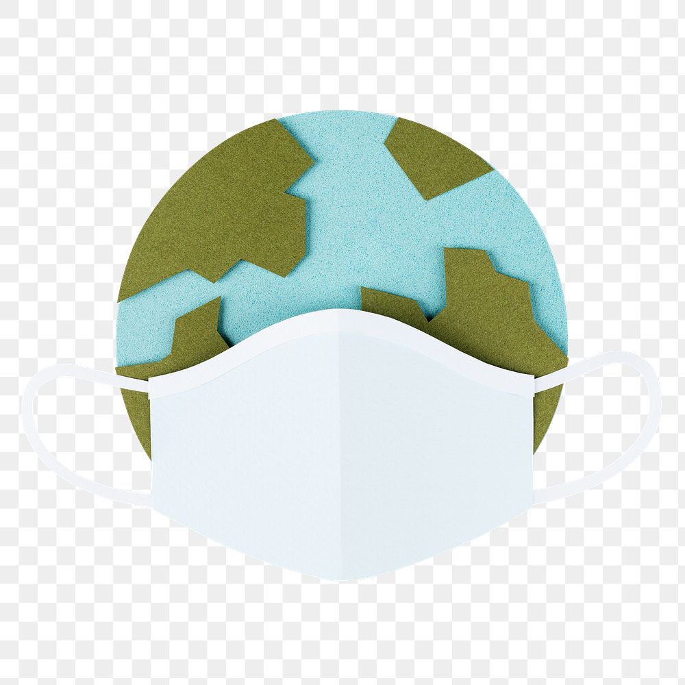 Paper craft planet earth wearing | Free PNG Sticker - rawpixel