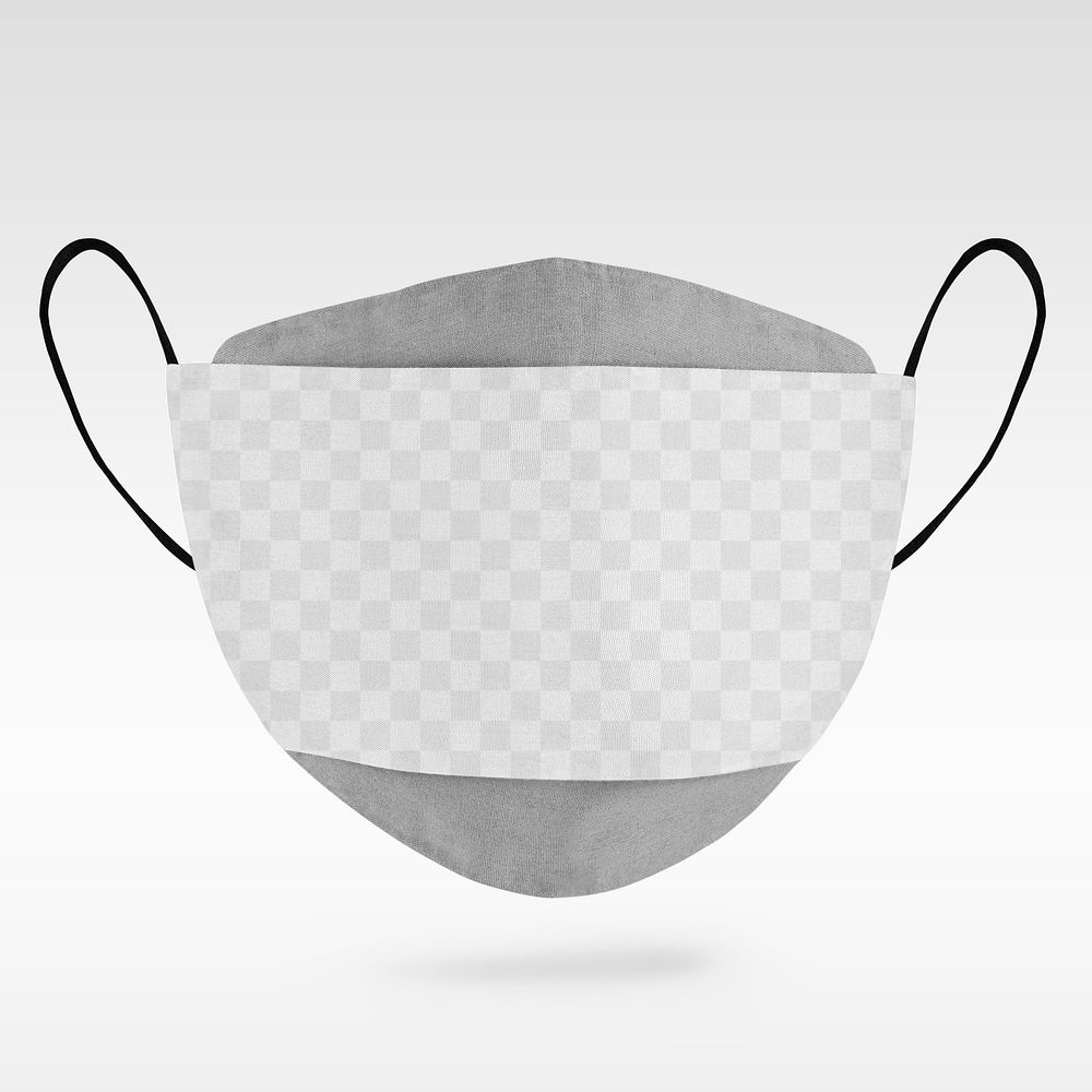 Gray fabric face mask mockup | Free PNG - rawpixel