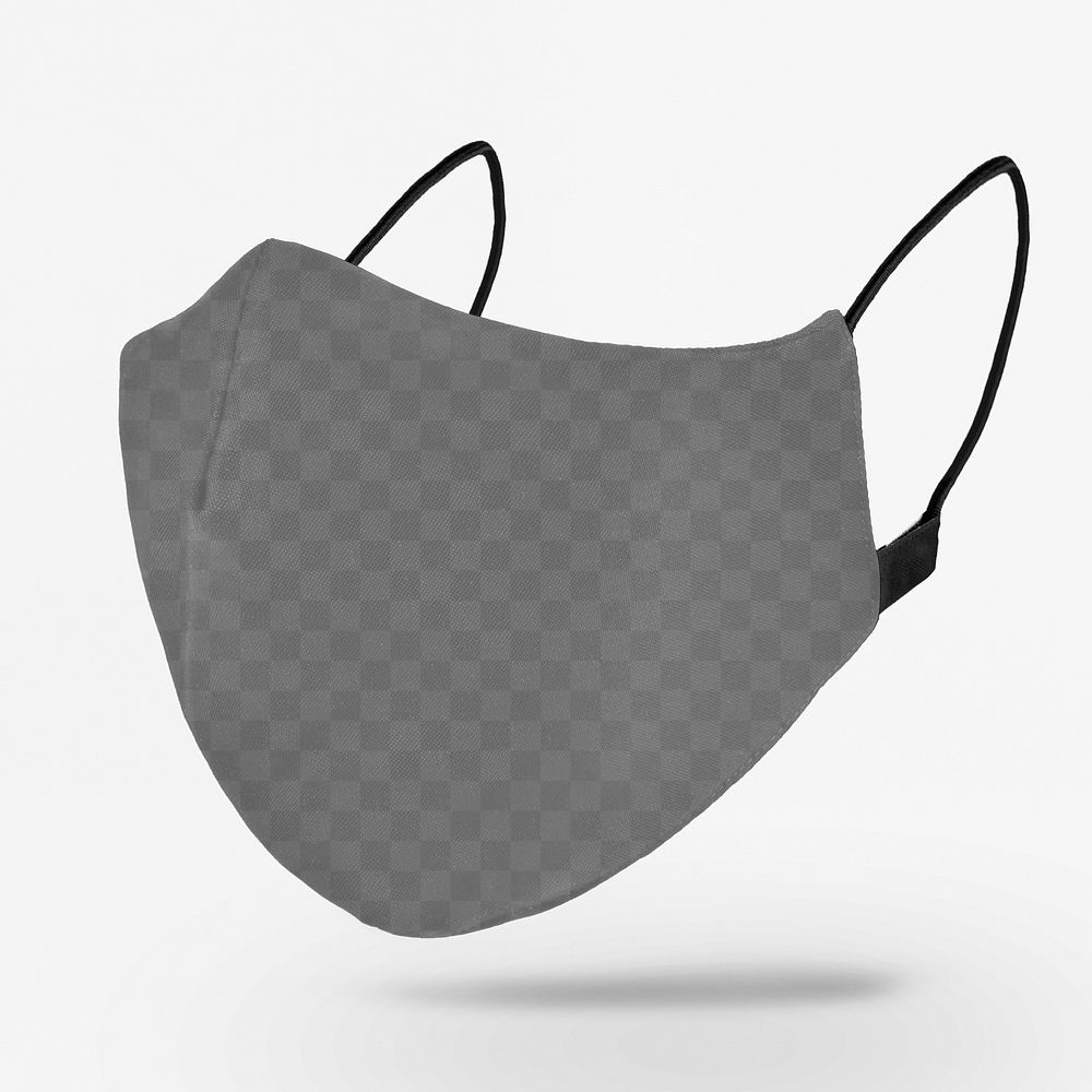 Gray fabric face mask mockup | Free PNG Sticker - rawpixel