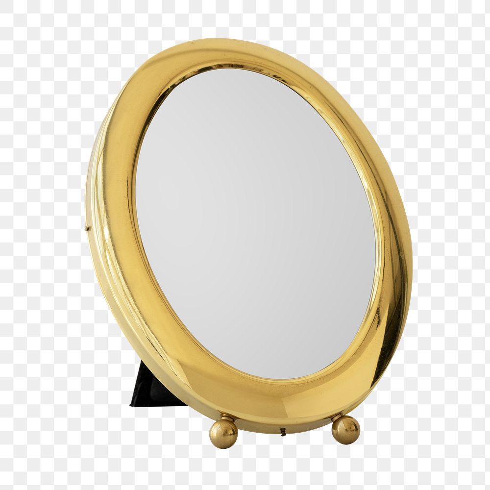 Round gold frame mirror design | Free PNG Sticker - rawpixel