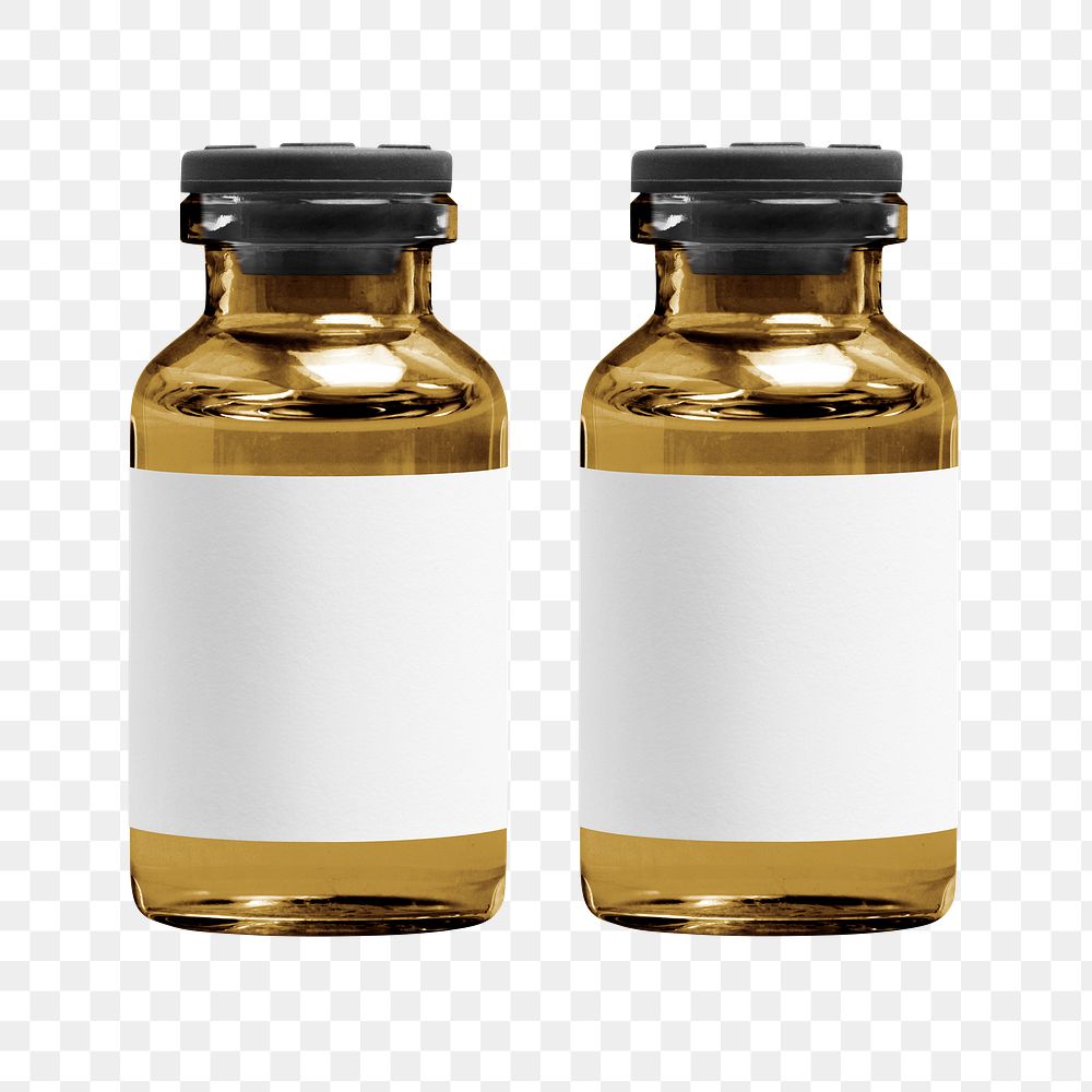 Two injection vial bottles with png | Free PNG Sticker - rawpixel