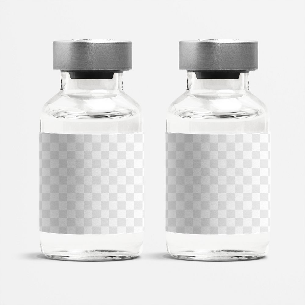 Two injection vial bottles with png | Free PNG - rawpixel