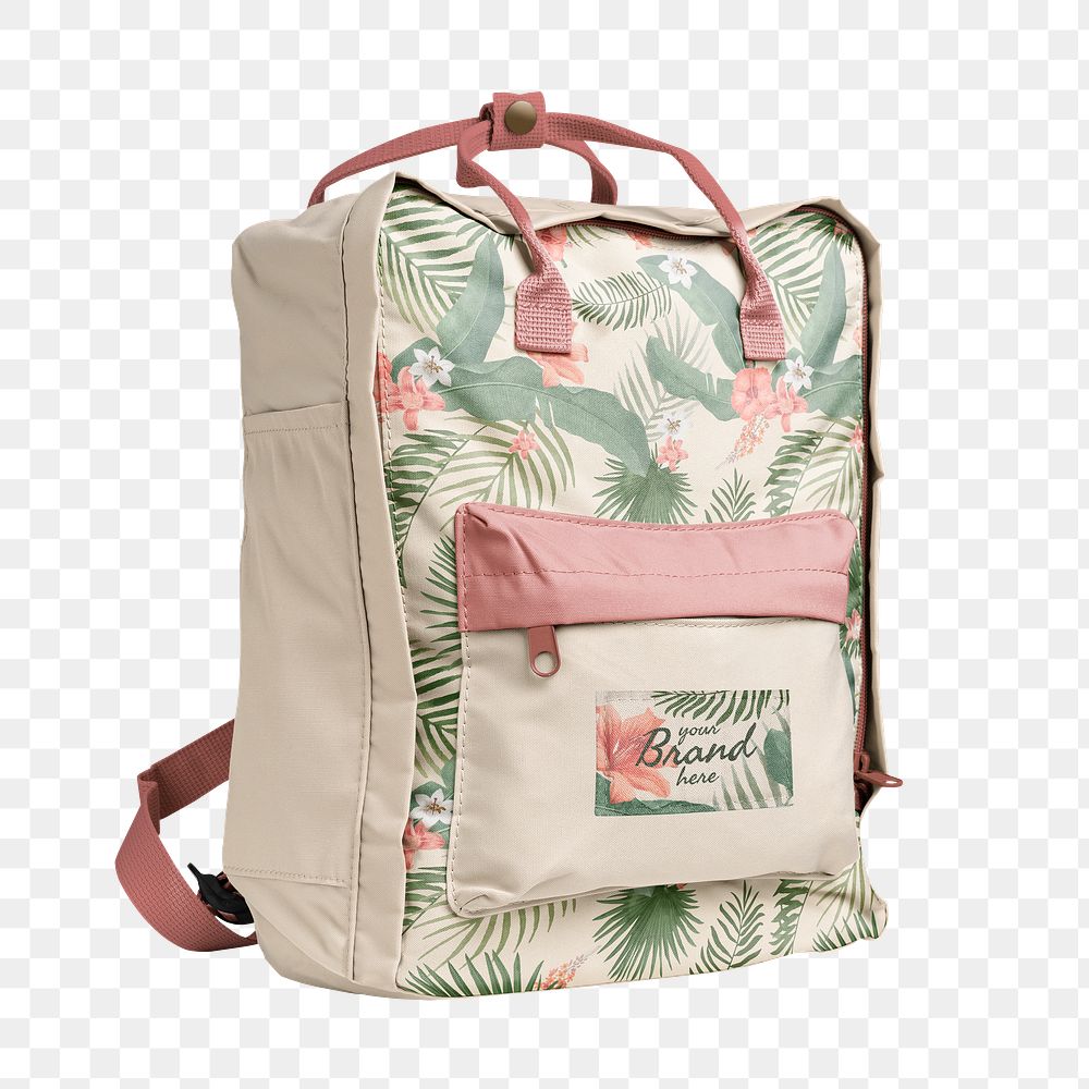 Png leafy square bag mockup | Free PNG Sticker - rawpixel