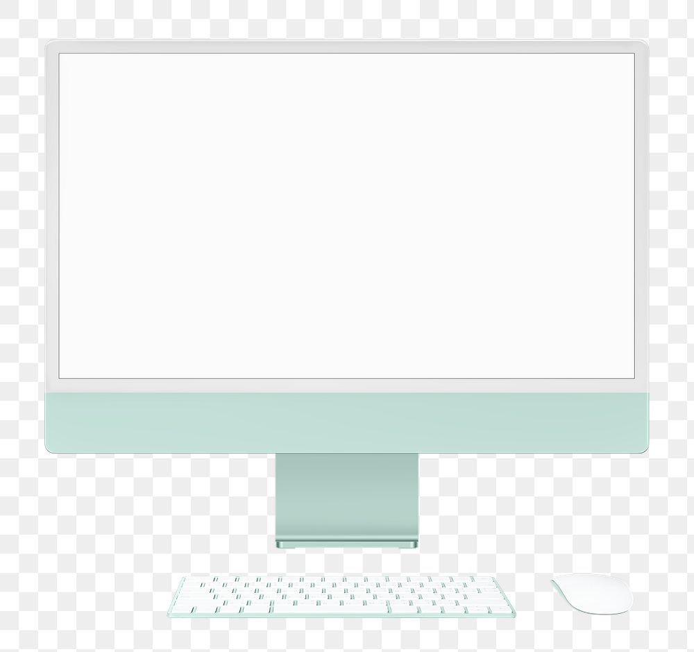 Green computer png mockup with white | Premium PNG Sticker - rawpixel