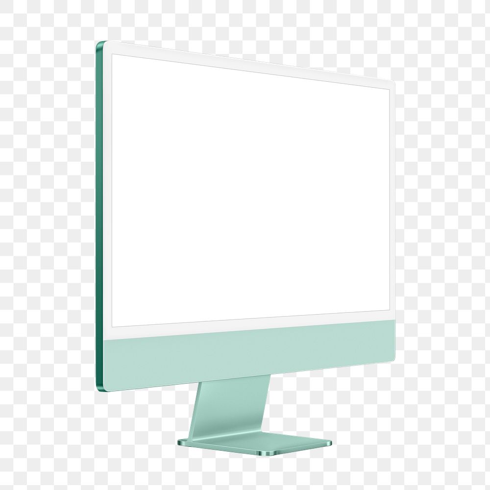 Green computer png mockup with white | Free PNG Sticker - rawpixel