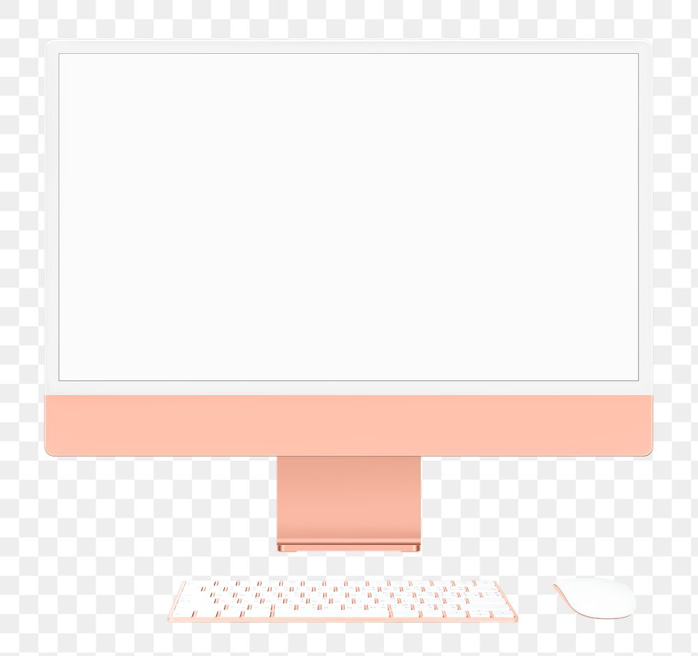 Orange pastel computer png mockup | Free PNG Sticker - rawpixel