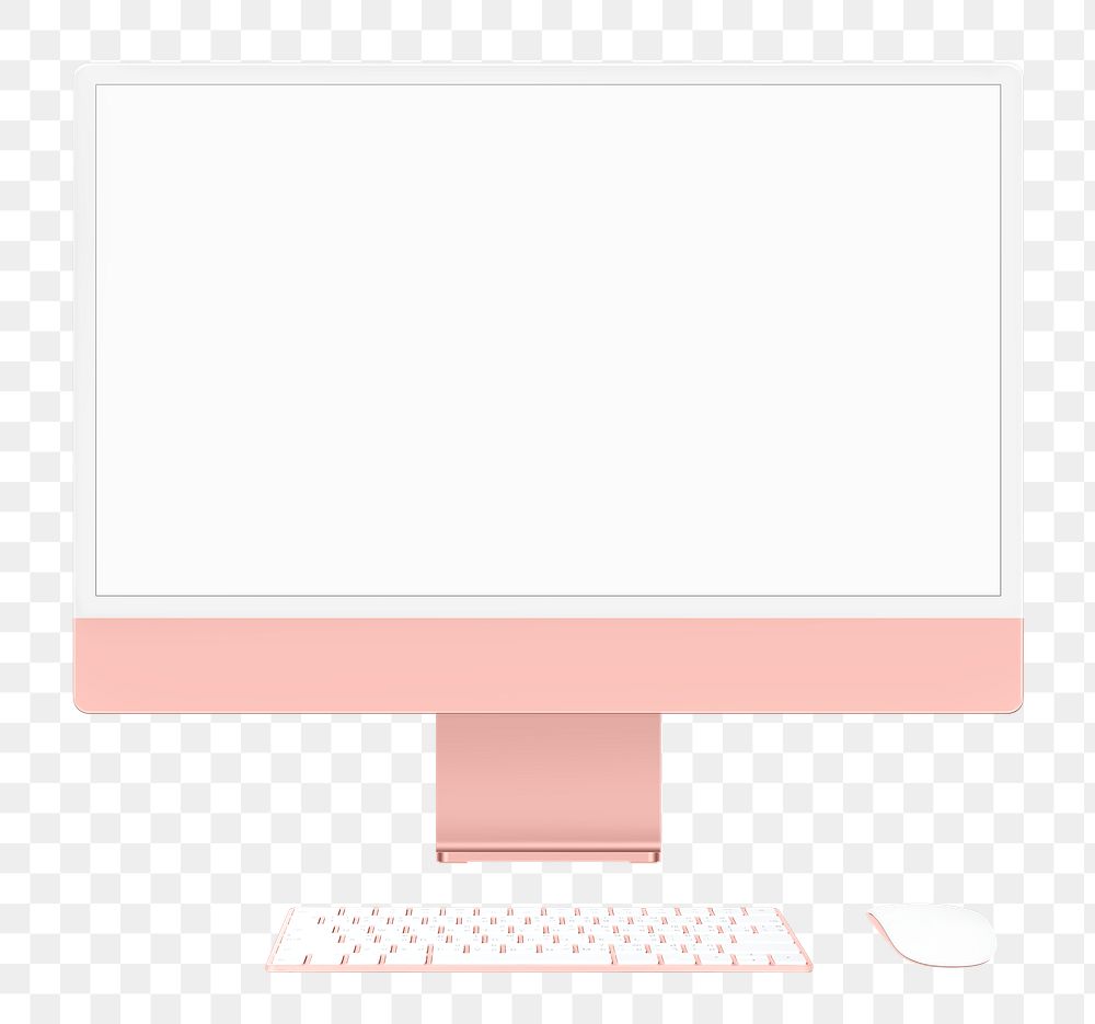 Pink computer png mockup with white | Free PNG Sticker - rawpixel