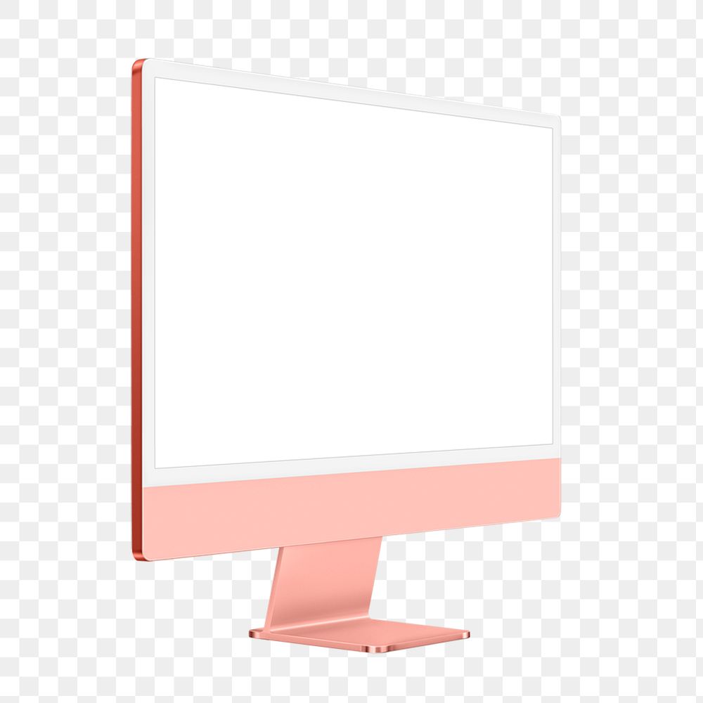Pink computer png mockup with white | Free PNG Sticker - rawpixel